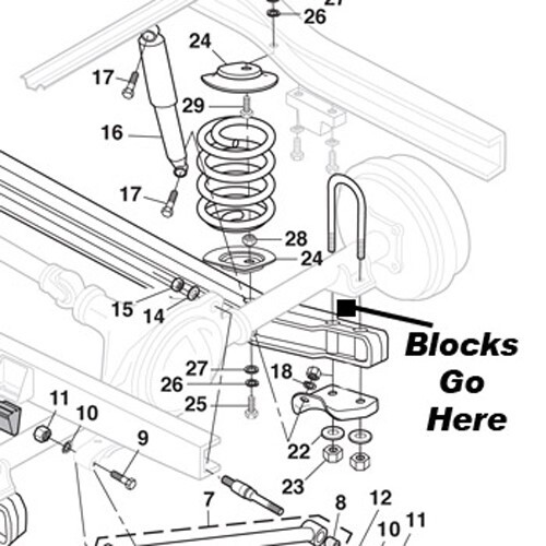 Lowering Blocks Rear 60-72 Chevy GMC C-10/C-20 Truck w Coil Spring Rear ...