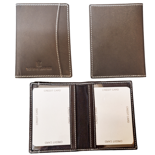 Double Bus Pass Case Wallet Holder GENUINE REAL LEATHER Rail Travel ...