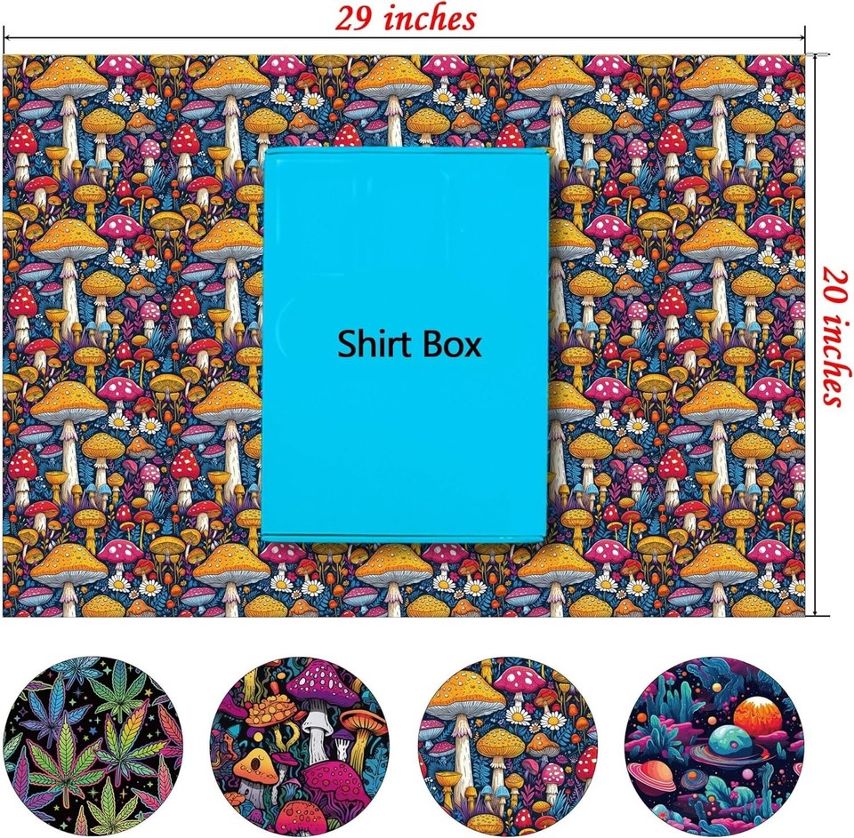 Funny Wrapping Paper for Kids – Colorful Magic Mushrooms Rainbow Plant ...