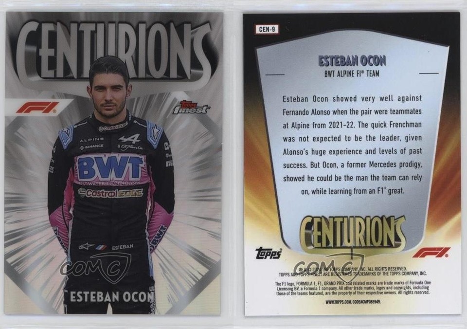 2024 Topps Finest Formula 1 Centurions Esteban Ocon #CEN-9 9et | eBay