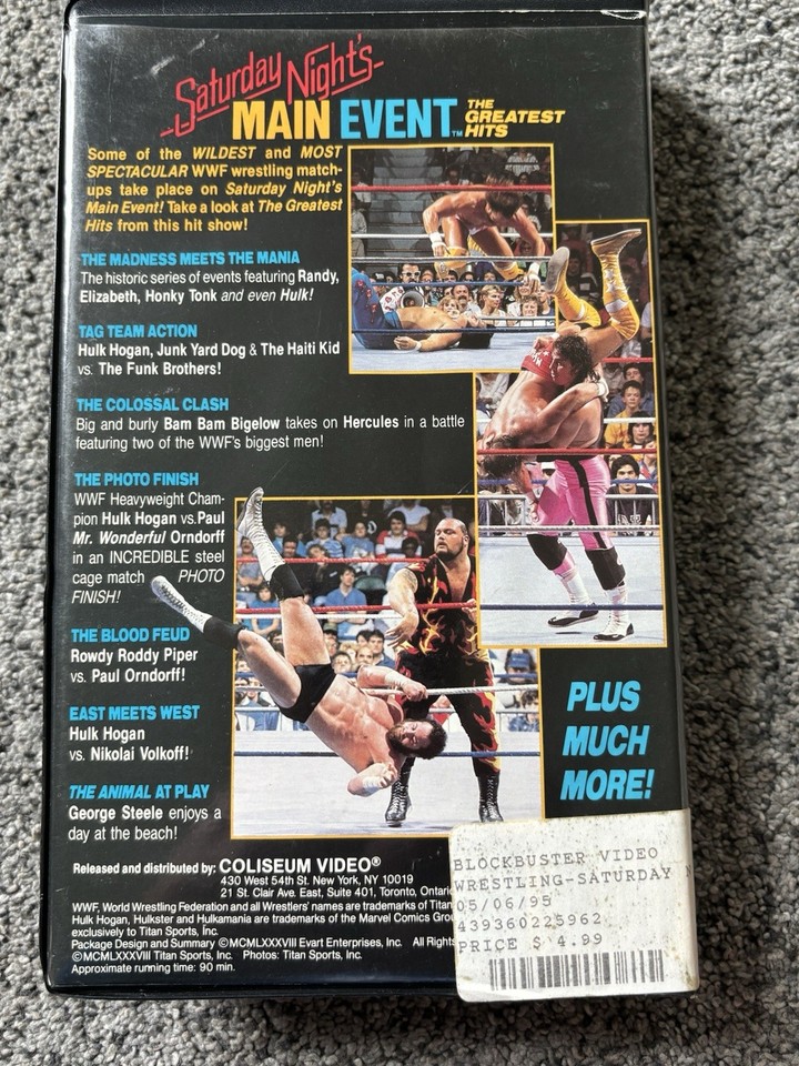 WWF SATURDAY NIGHT'S MAIN EVENT WRESTLING COLISEUM VIDEO VHS | eBay