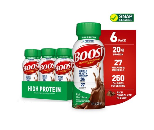 BOOST 20g High Protein Nutritional Drink Shakes, Rich Chocolate, 8 fl ...