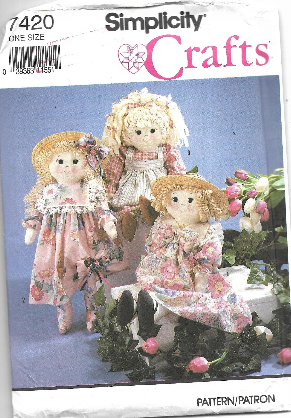 Simplicity 7420 Sewing Pattern 24" Rag Doll and Clothes for sale online ...