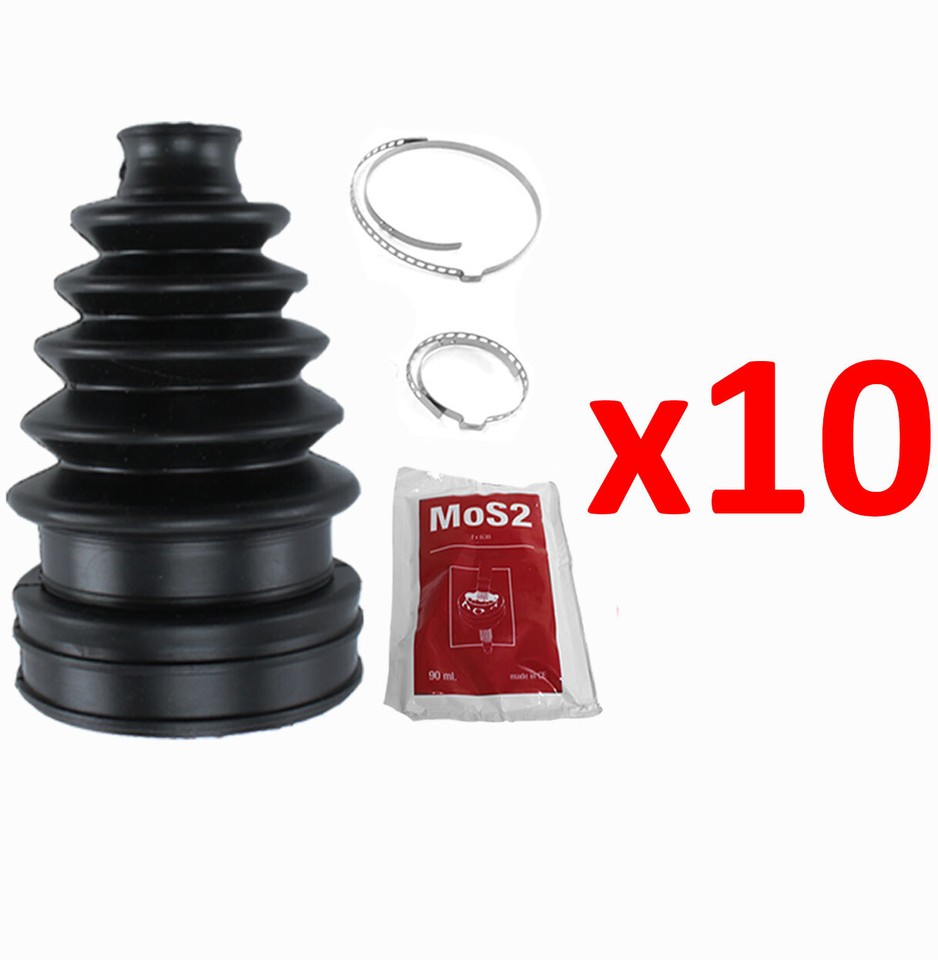 LOT 10 Universal CV Joint Boot Wheel Side + Grease Clamps All Vehicles ...