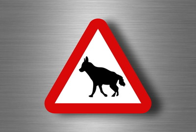Sticker decal warning car fridge road sign warning hyenas | eBay