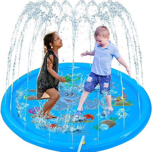 Outdoor Water Fun for Kids: 67" Inflatable Splash Pad | Water Play Mat ...