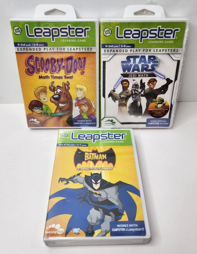 Leap Frog Leapster Learning Game Lot - Batman / Scooby Doo / Star Wars ...