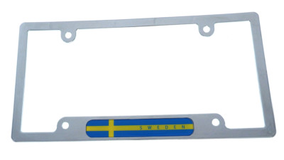 Sweden Swedish Flag car License Plate Frame chrome plated plastic ...