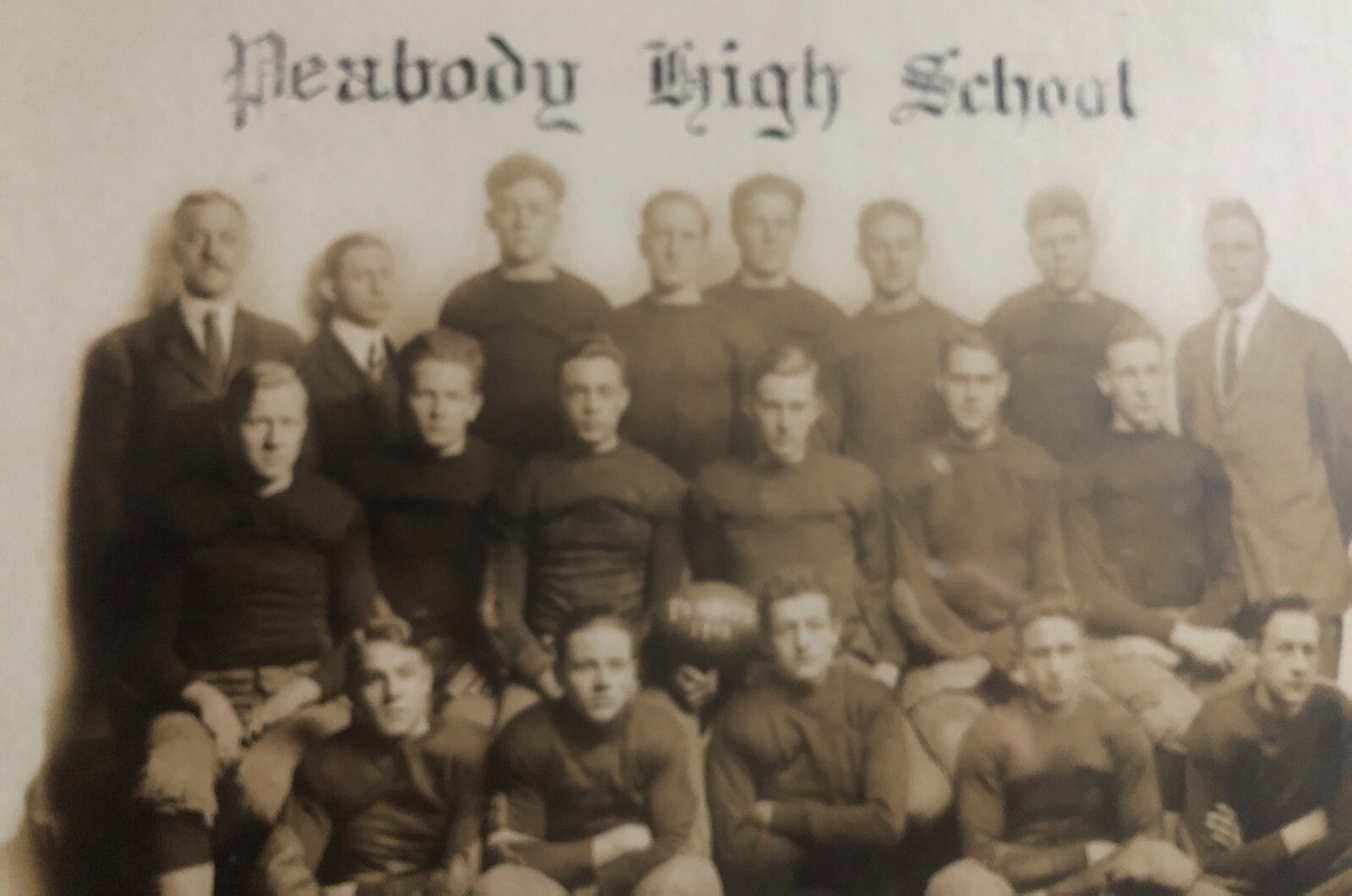 ANTIQUE FRAMED PHOTOGRAPH PEABODY HIGH SCHOOL 1913 FOOTBALL | eBay