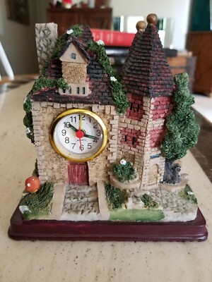 Vintage Ceramic Town House Clock Tower Village Piece Cottage Table ...