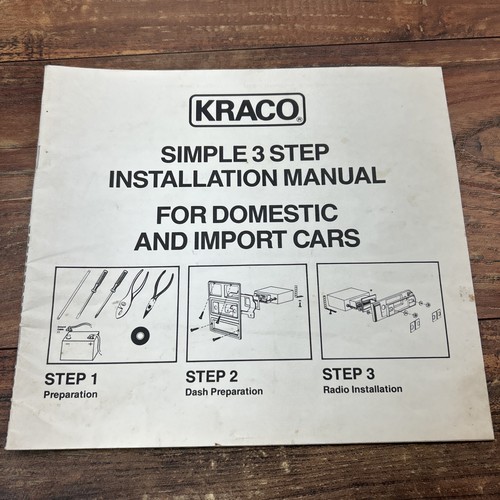 Kraco Auto Stereo Installation Manual 1970s-80s Cars 3 Step | eBay