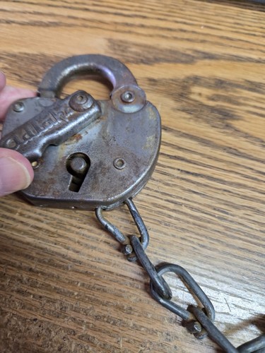 Northern Pacific Railroad NPR Stamped Lock with chain $39 | eBay
