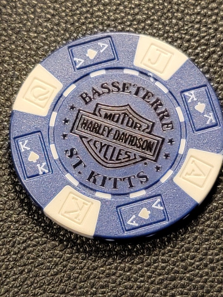 HD ST. KITTS ~ (Blue AKQJ) International Harley Davidson Poker Chip | eBay
