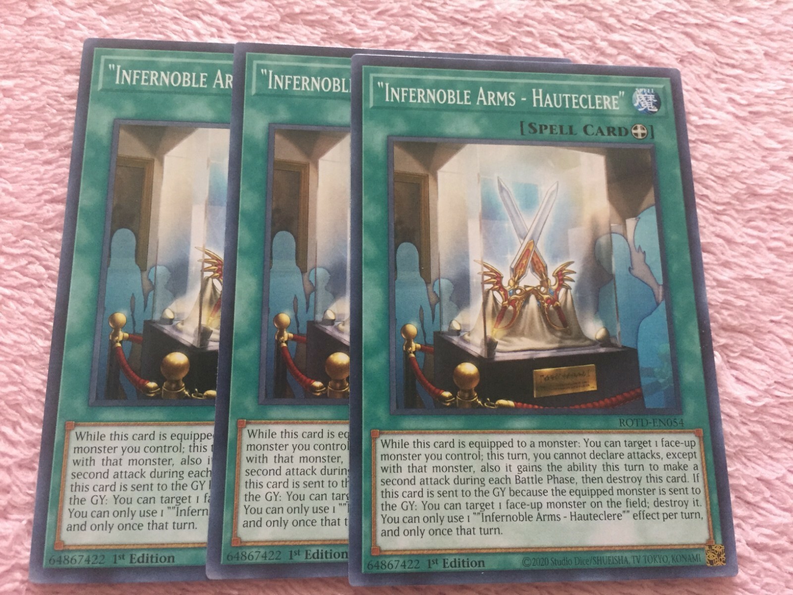 Yugioh "Infernoble Arms Hauteclere" 3x ROTD-EN054 Common 1st Edition ...