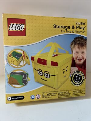 NEW Lego ZipBin Storage Playmat Tote Play Mat Zip Bin Yellow | eBay