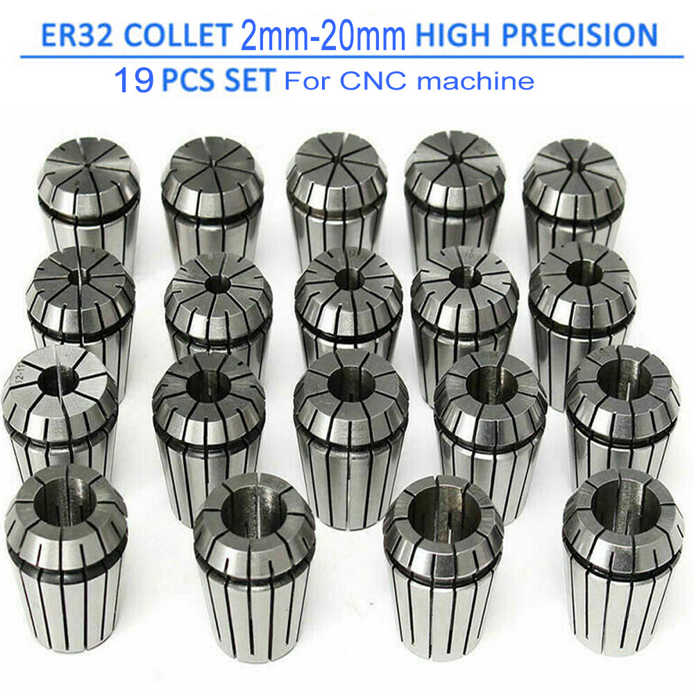 ER32 Metric Precision Spring Collet Set 2-20mm 19pcs for CNC Engraving ...