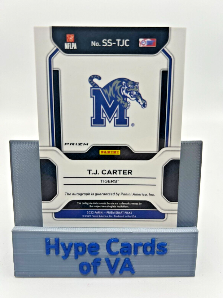 T.J. Carter 2022 Prizm Draft Picks Red Cracked Ice Prizm Sensational ...
