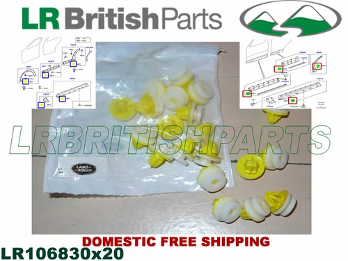 GENUINE LAND ROVER BODY MOULDING CLIPS SET LR3 LR4 RANGE ROVER SPORT ...
