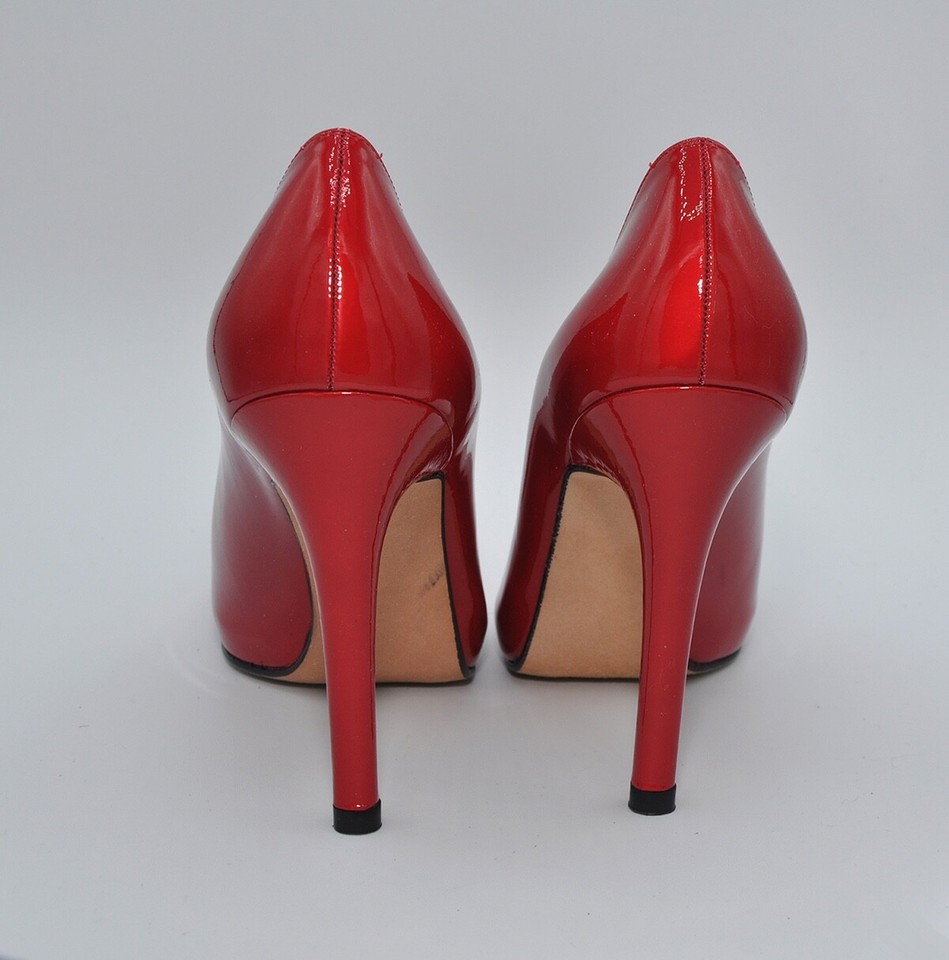Stuart Weitzman Sexy Red Patent Leather Stiletto Pumps 4" Heels - SZ 6. ...