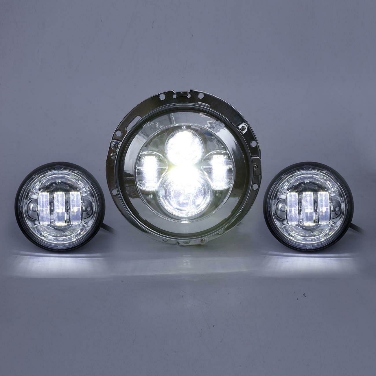 7" LED Headlight Passing Lights For Harley Fatboy Heritage Softail ...