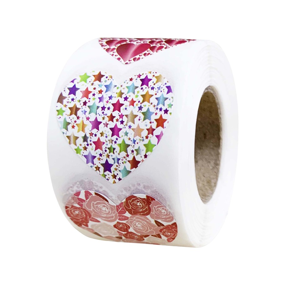 500pcs Love Heart Shaped Label Stickers Scrapbooking Gift Packaging ...