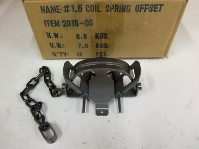 12 Bridger #1.5 Offset Coil Spring Traps Muskrat Fisher Fox Raccoon ...