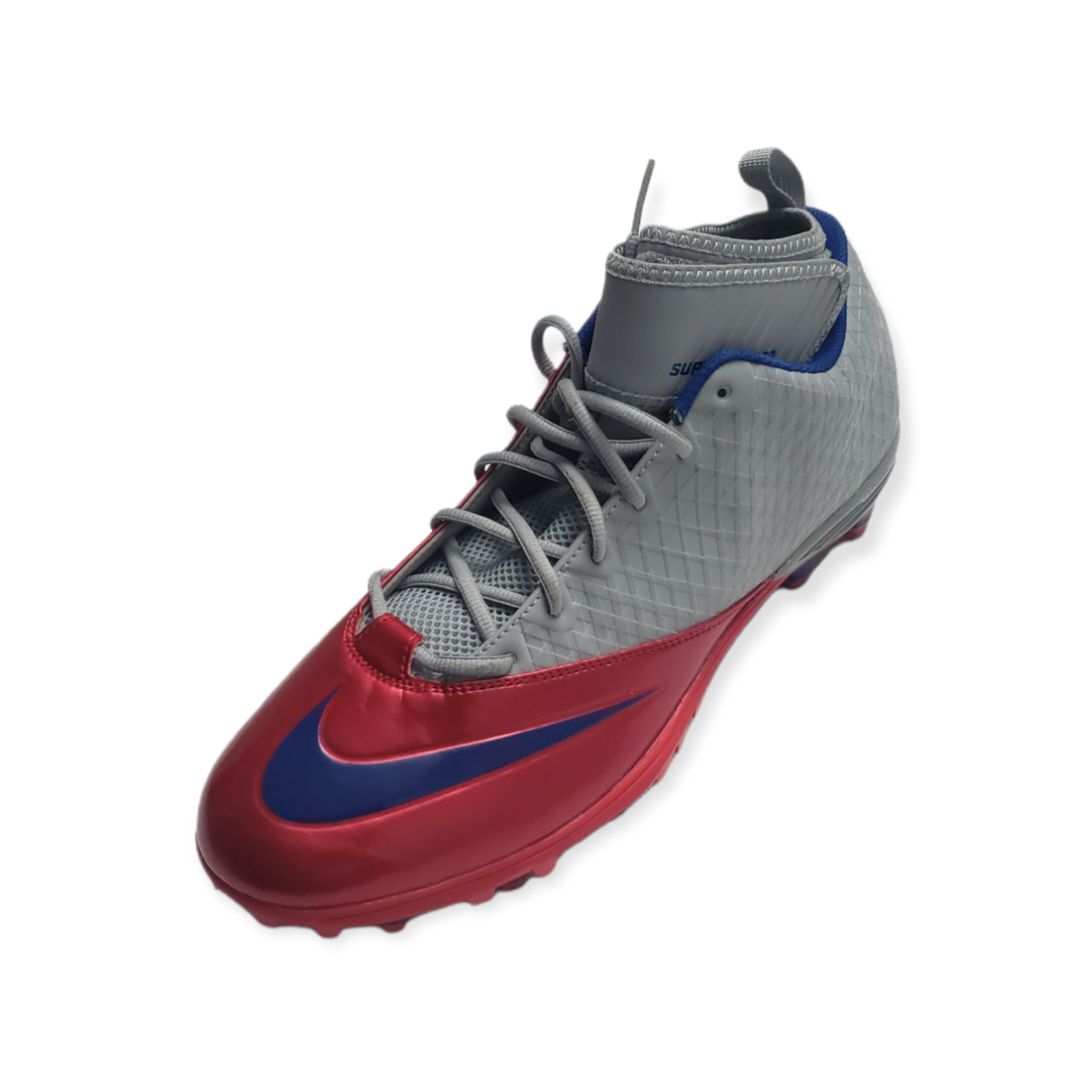 Nike Men's Lunar Super Bad Pro TD Football Cleat Shoes Gray/Red/Blue ...