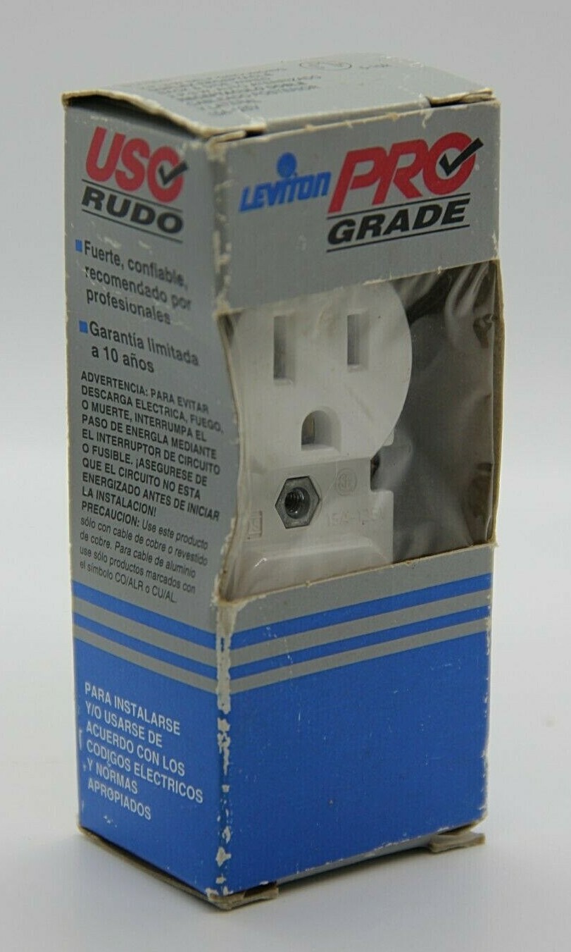 Leviton Pro Grade (White, 5252-WSP, SAN 637, 2-P, 3-W Self Ground ...