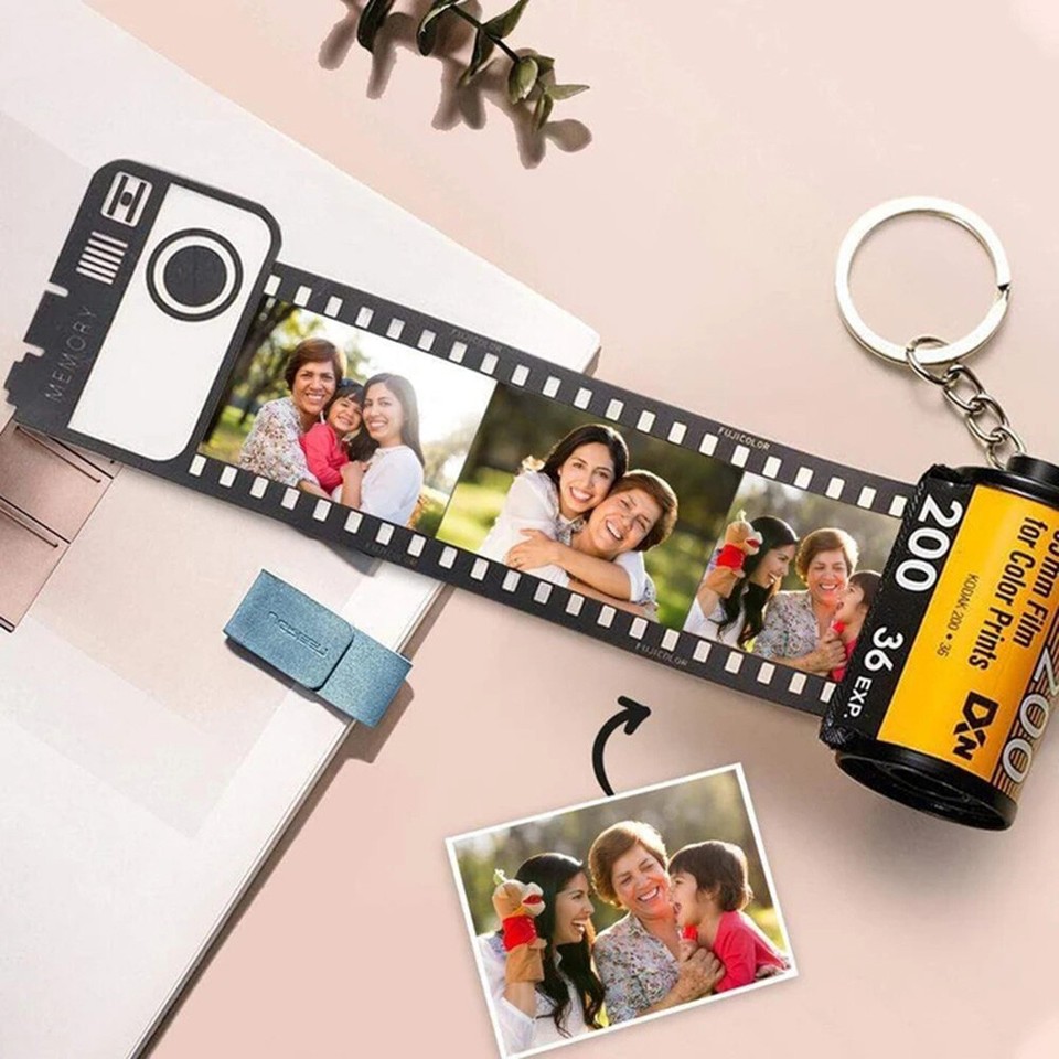 Colorful Custom Camera Roll Film Album Personalized Keychain with Photo ...