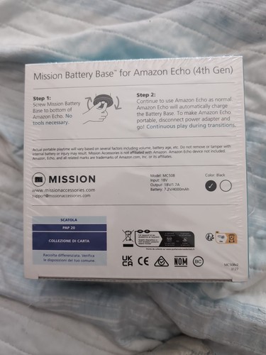 Mission Battery Base For Amazon Echo (Black) 4th Generation **See Description** | eBay