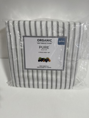 Pure Earth Organic 300 Thread Count 6-piece Sheet Set Queen | eBay