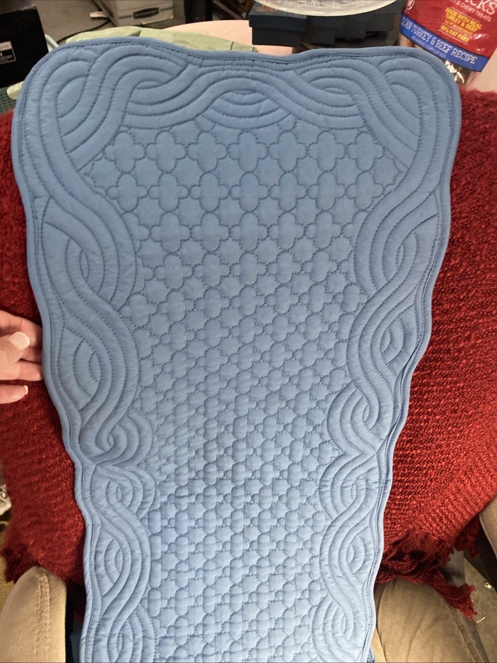 Blue Quilted Table Runner~ Quilted Oblong 70”X 13”Light Weight | eBay
