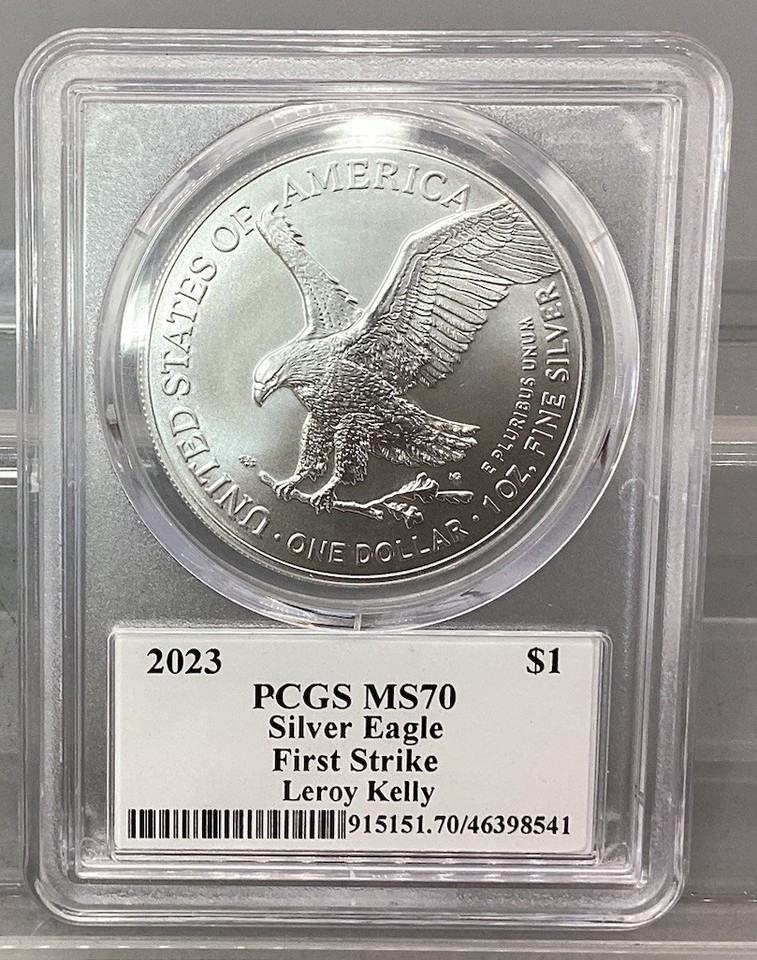 2023 American Silver Eagle - PCGS - MS 70 - 1st Strike - Leroy Kelly | eBay