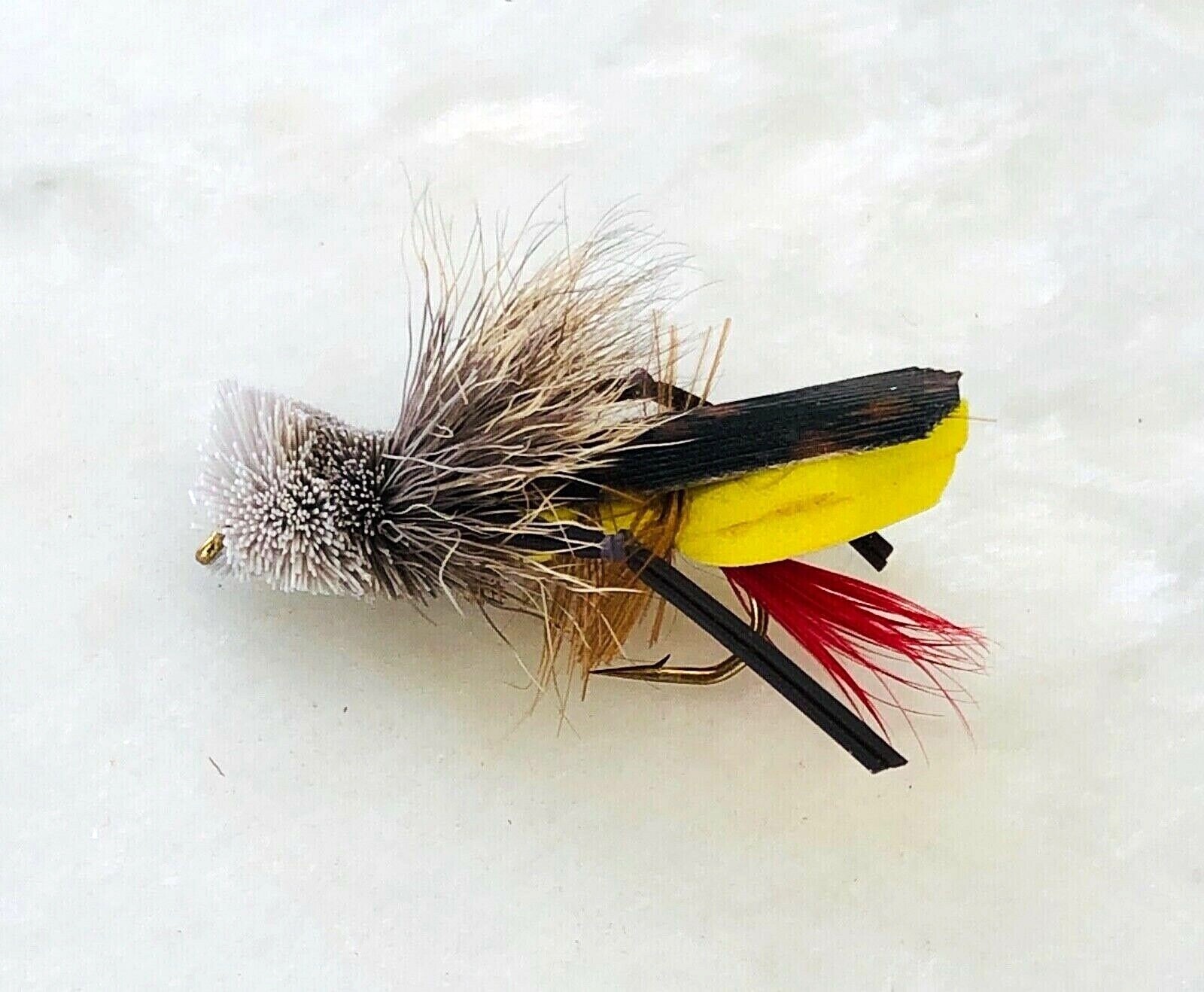 HOPPER PATTERN DAVES FOAM DRY FLY YELLOW TERRESTRIAL FLIES SIZE #10 x 5 ...
