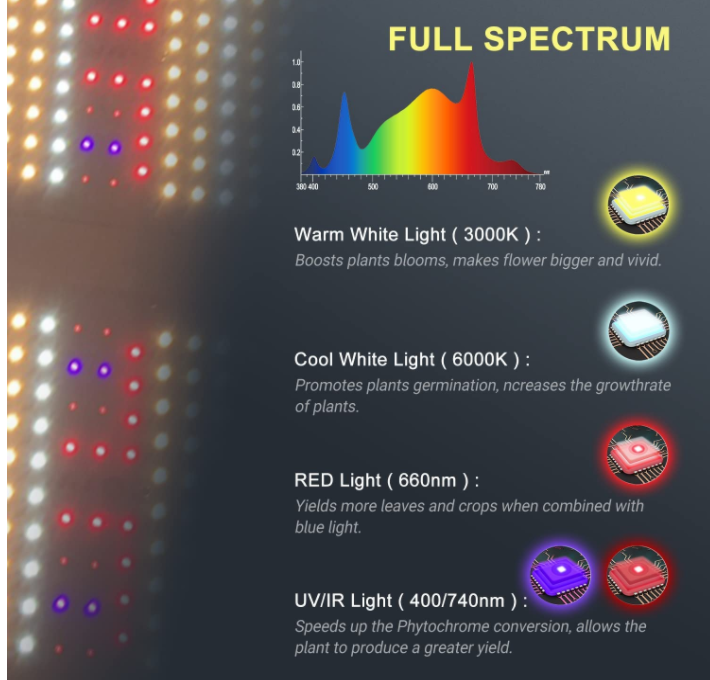 Phlizon 4000W QUANTUM LED GROW LIGHT SAMSUNG LED CHIP FULL SPECTRUM ...