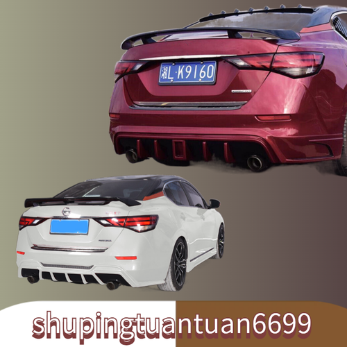 Double Layers Rear Spoiler Wing ABS for 2020-2024 Nissan Sentra Glossy ...