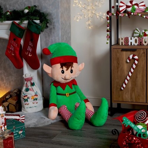 Made By Elves Novelty Plush Elf green Christmas Large Soft Toy ...