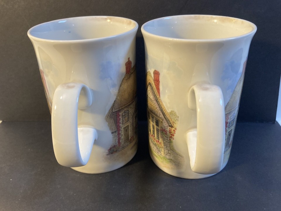 Dunoon "The Wheatsheaf Country Inn" set 2 tea coffee cups mugs made in ...