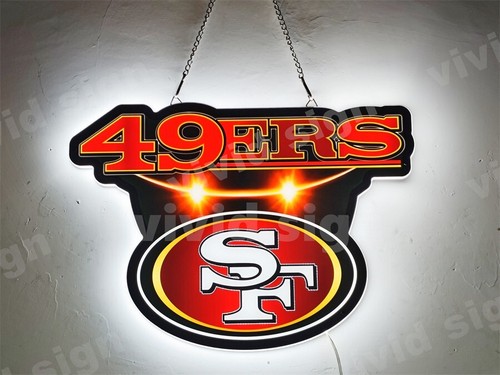 16"x16" San Francisco 49ers Logo LED Lighted Sign 3D Vivid Print Neon ...