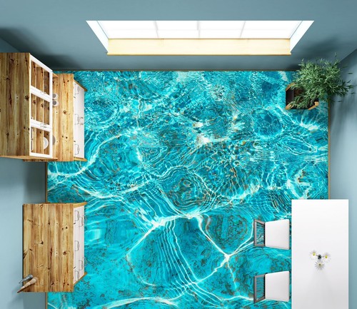 3D Blue Water O2030 Floor WallPaper Murals Wall Print 5D AJ WALLPAPER ...