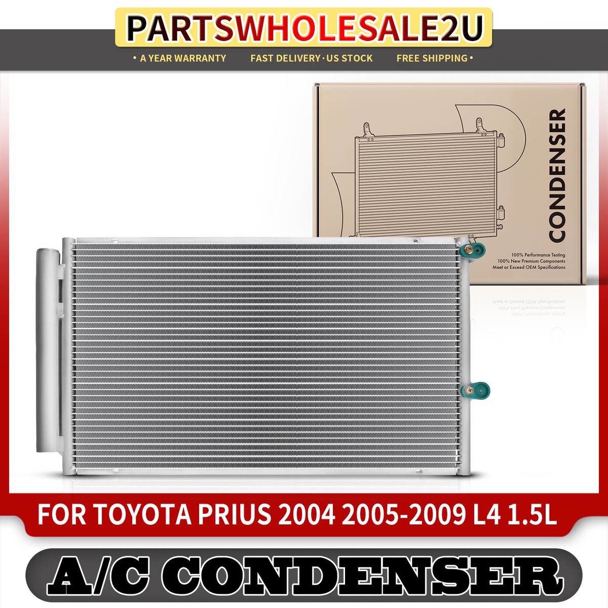 Kool Vue Replacement AC Condenser For Toyota Prius 2004-2009 Kool Vue ...