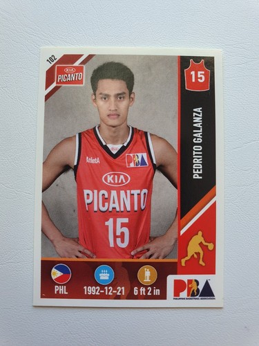 PEDRITO GALANZA 2018 PBA Stickito #102 KIA PICANTO Philippine ...