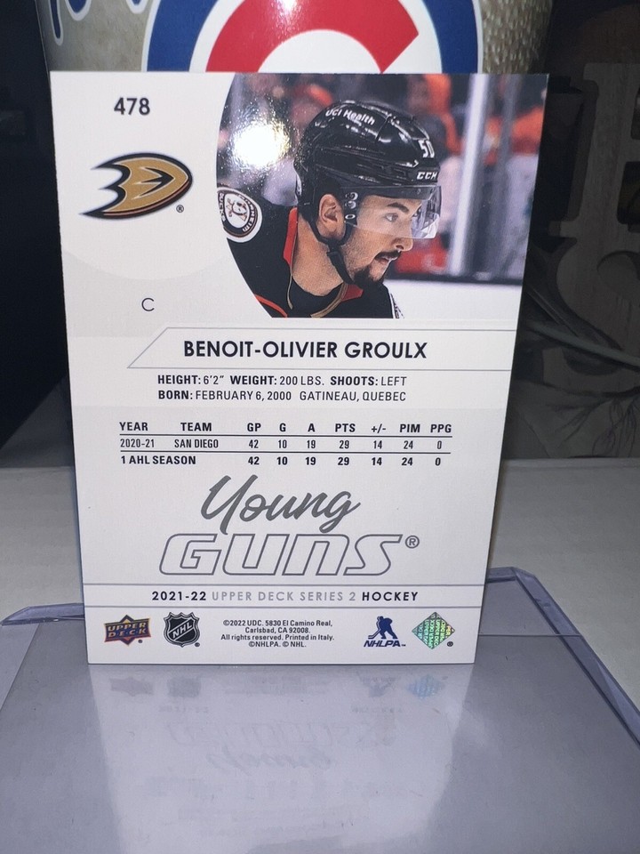 benoit olivier groulx hand signed young guns ducks NHL | eBay