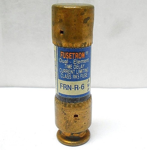 FRN-R-6 FUSETRON FUSE CARTRIDGE 6 AMPS/250 VOLTS NEW OLD STOCK 1 LOT OF ...