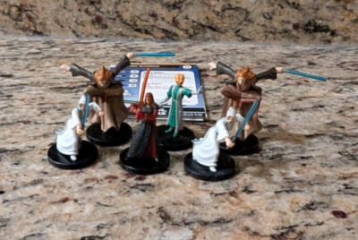 WOTC Star Wars Miniatures - Old Republic Jedi Army Set - 6 Figures w ...