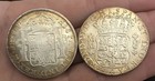 LOT OF 2 Modern 1756 And 1778 8 Reales Silver Plated Souvenirs Pillar ...