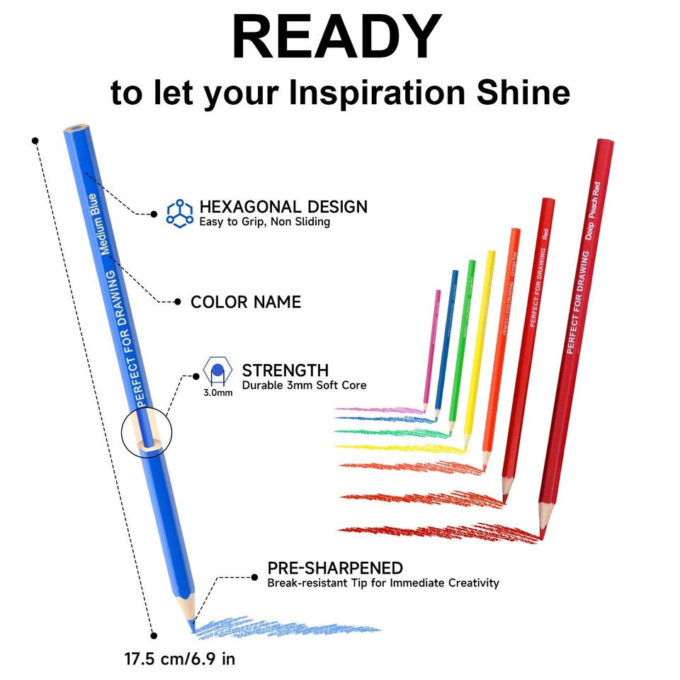 72 Colored Pencils for Adult Coloring Books, Drawing Coloring Pencils ...