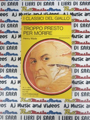 book libro HENRY WADE troppo presto per morire GIALLO MONDADORI 256 ...