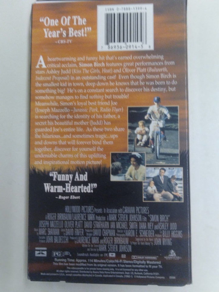 Simon Birch VHS 1999 Oliver Platt Ashley Judd | eBay