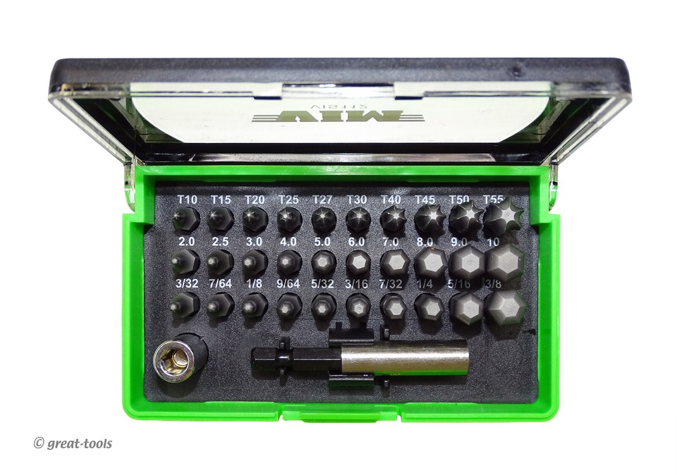 VIM TOOLS: 32-PC Ball Torx, SAE Ball Hex, and Metric Ball Hex bit set ...